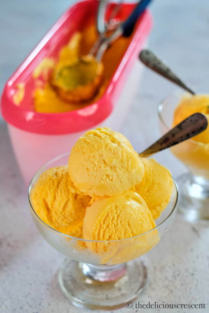 Mango Gelato (Easy Homemade) - The Delicious Crescent