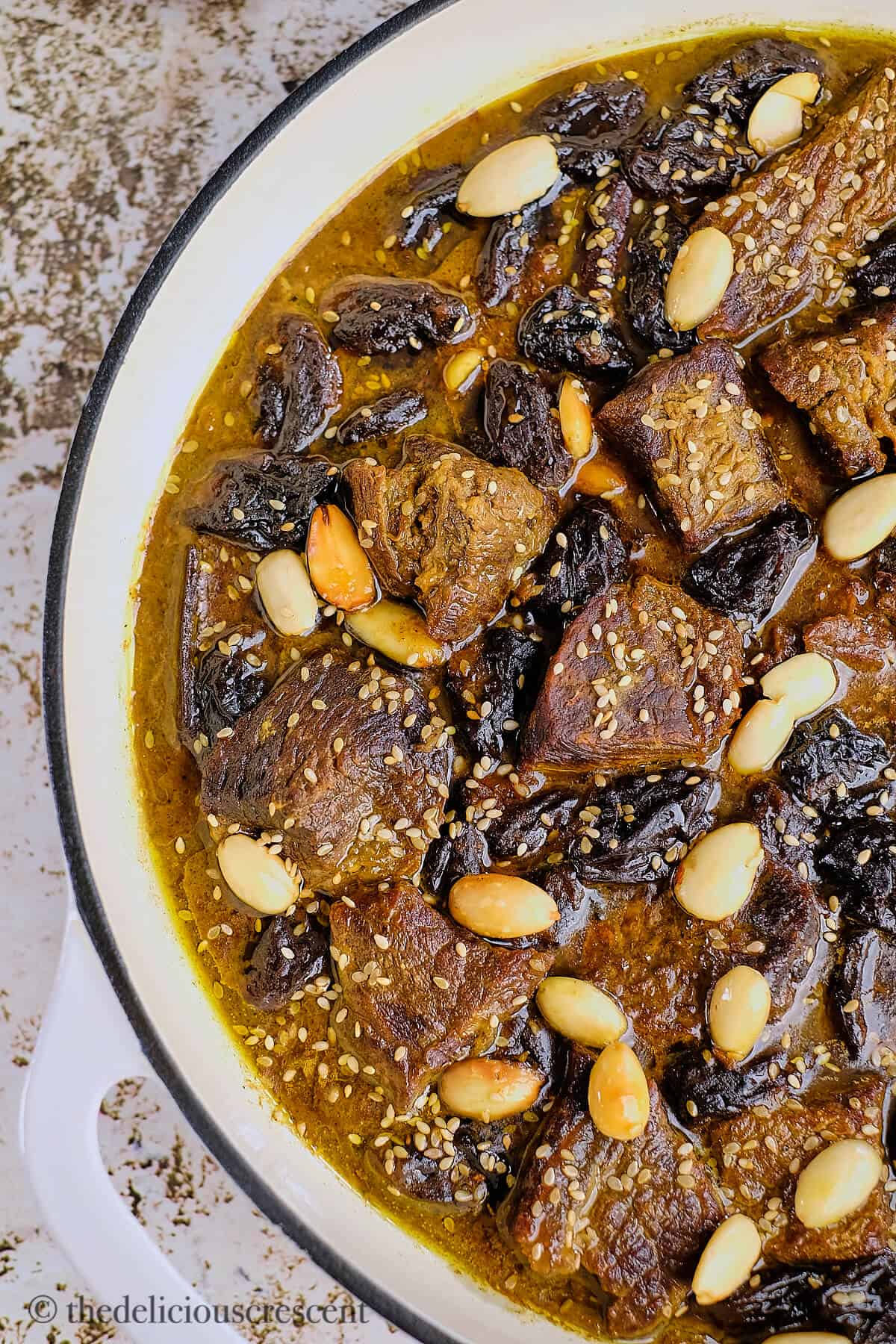 Beef Tagine with Prunes - The Delicious Crescent