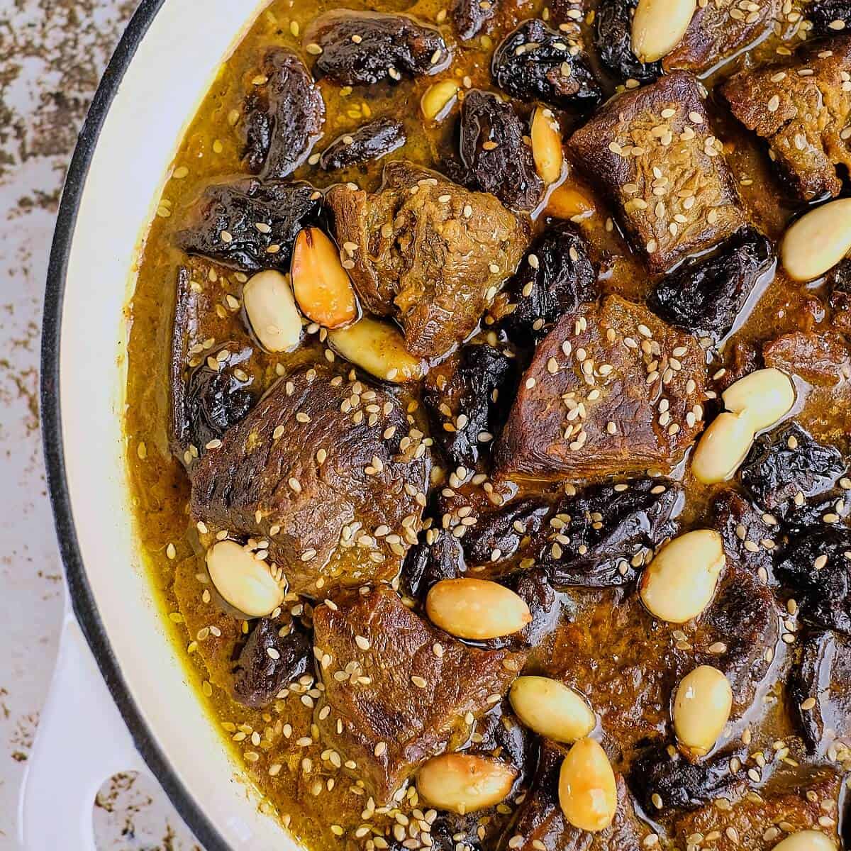 Beef Tagine with Prunes - The Delicious Crescent